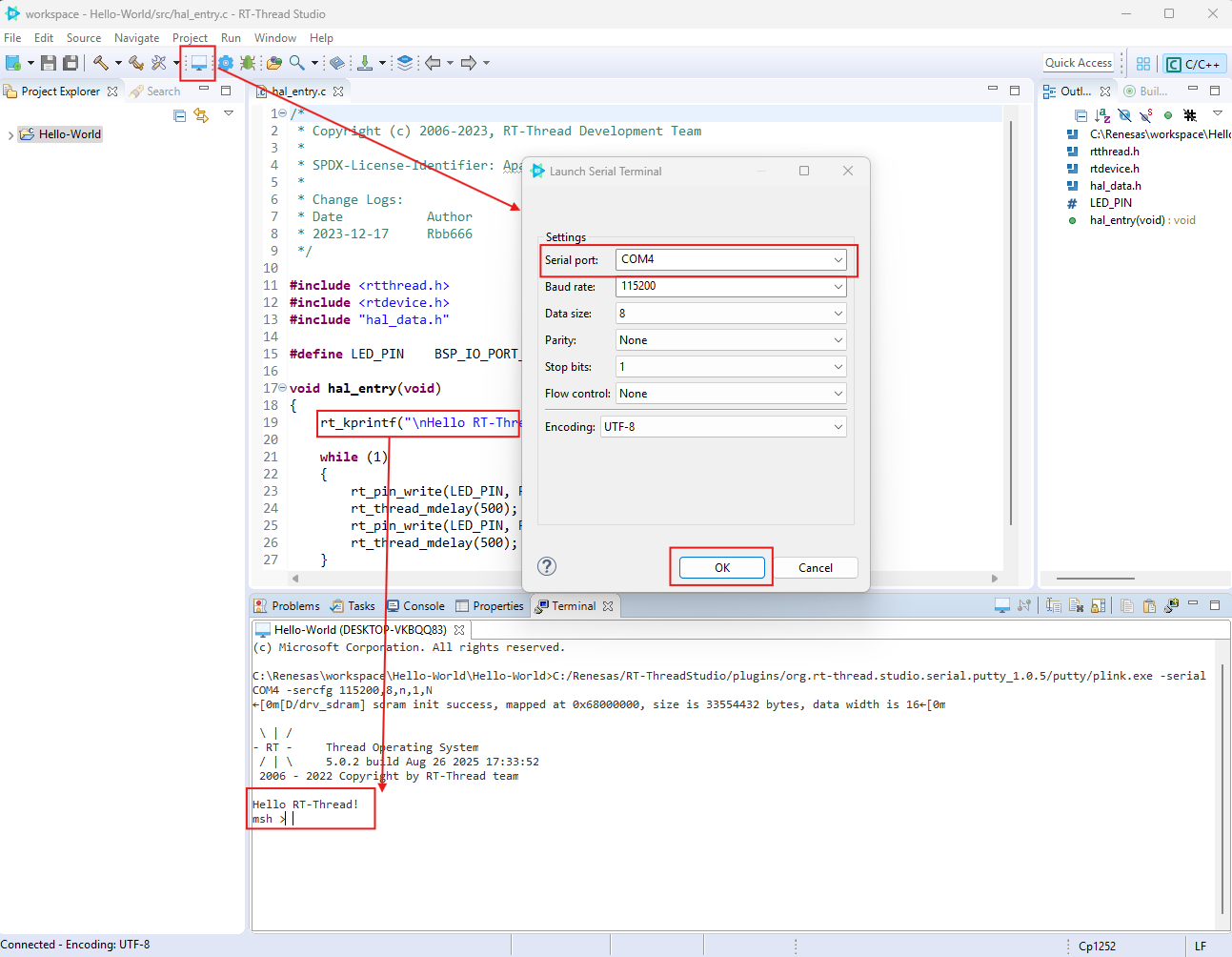 เริ่มต้นการใช้งาน RT-Thread IDE - RT Thread Workshop MUICT 2025