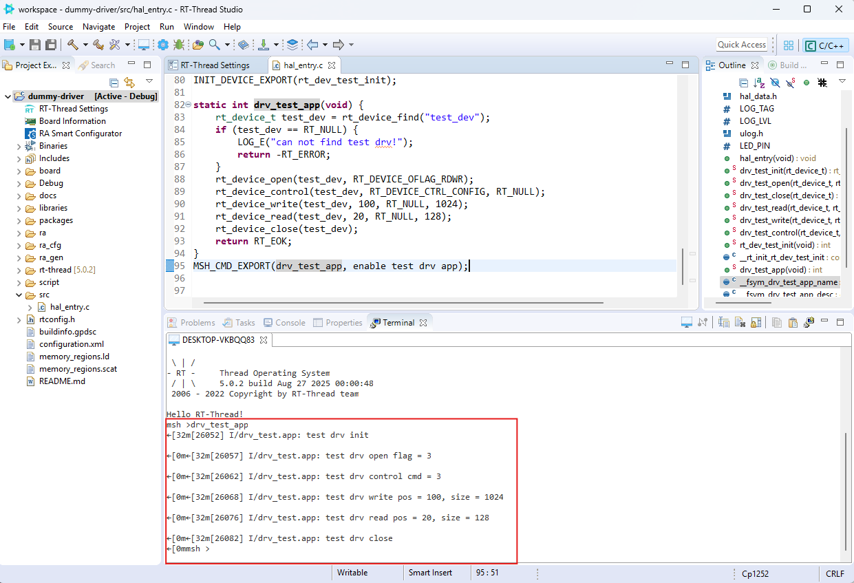 Dummy Driver - RT Thread Workshop MUICT 2025