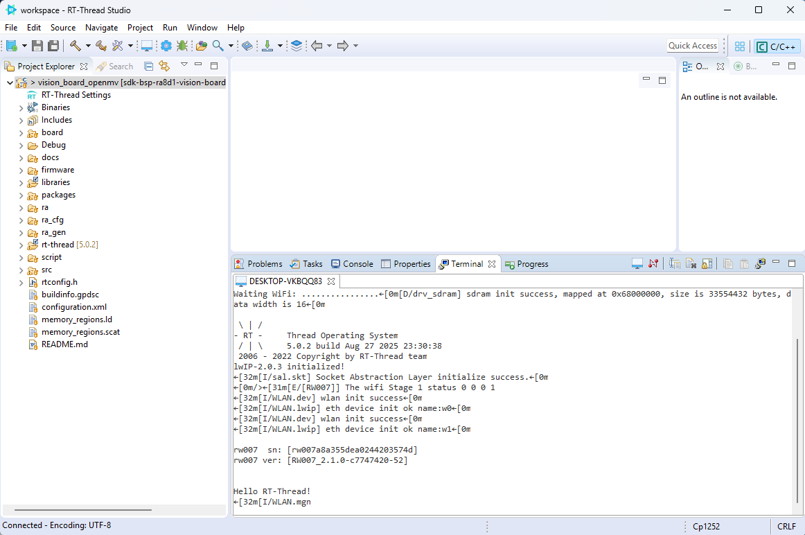 Workshop OpenMV - RT Thread Workshop MUICT 2025