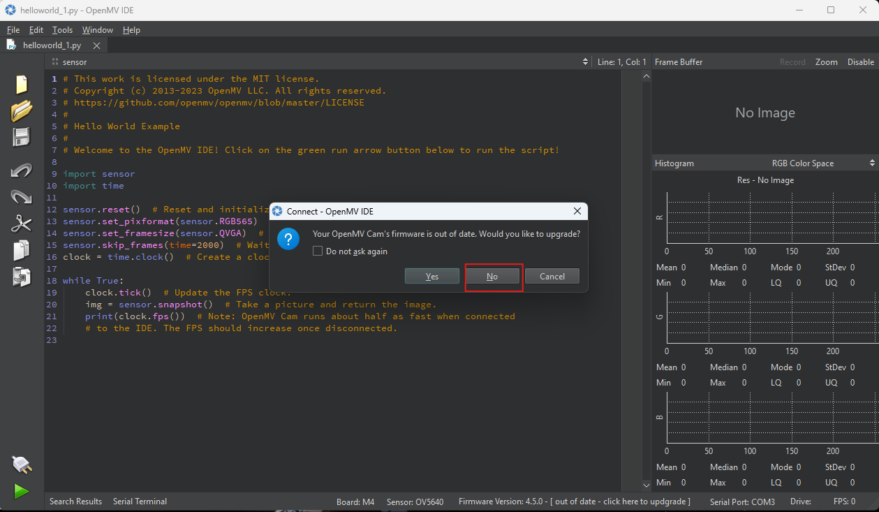 Workshop OpenMV - RT Thread Workshop MUICT 2025