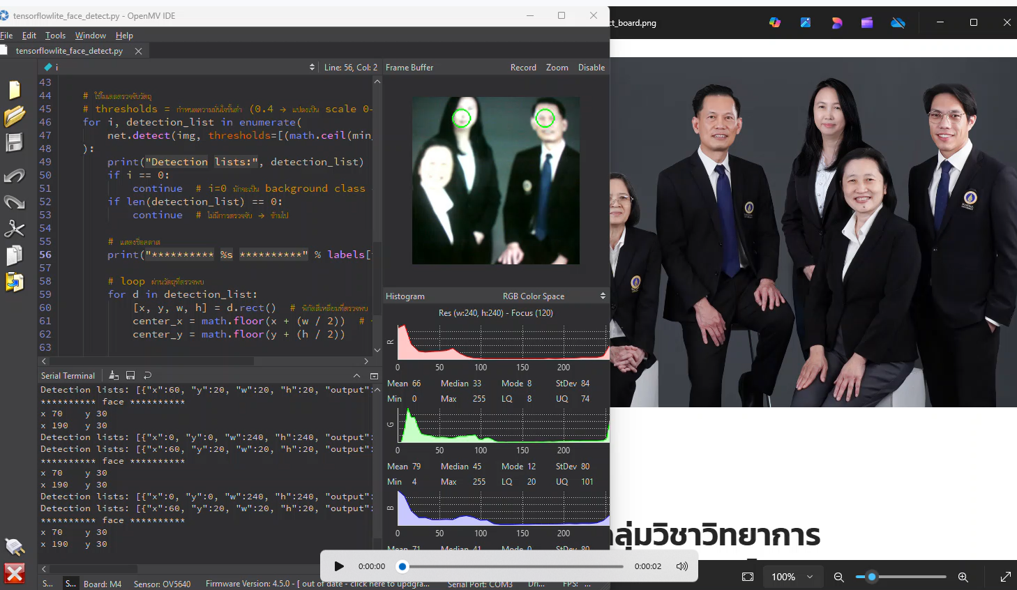 TensorFlow ร่วมกับ OpenMV - RT Thread Workshop MUICT 2025