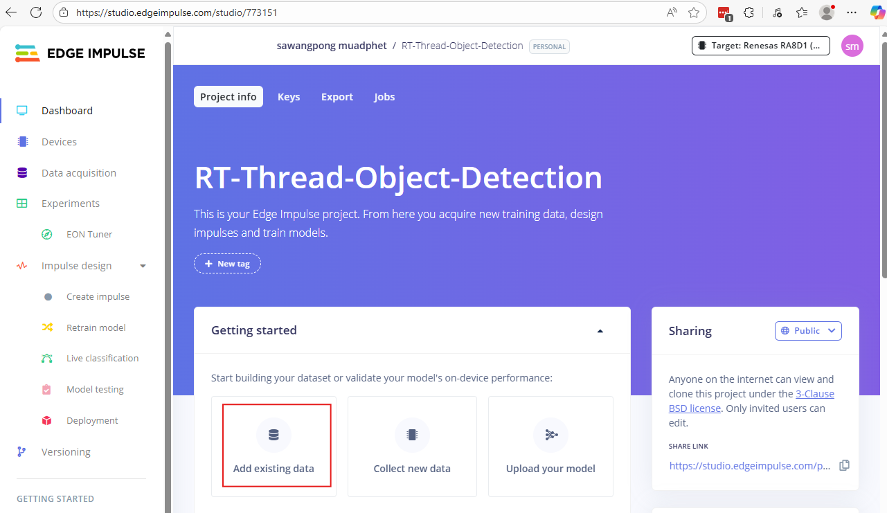 เรียนรู้ Edge Impulse - RT Thread Workshop MUICT 2025